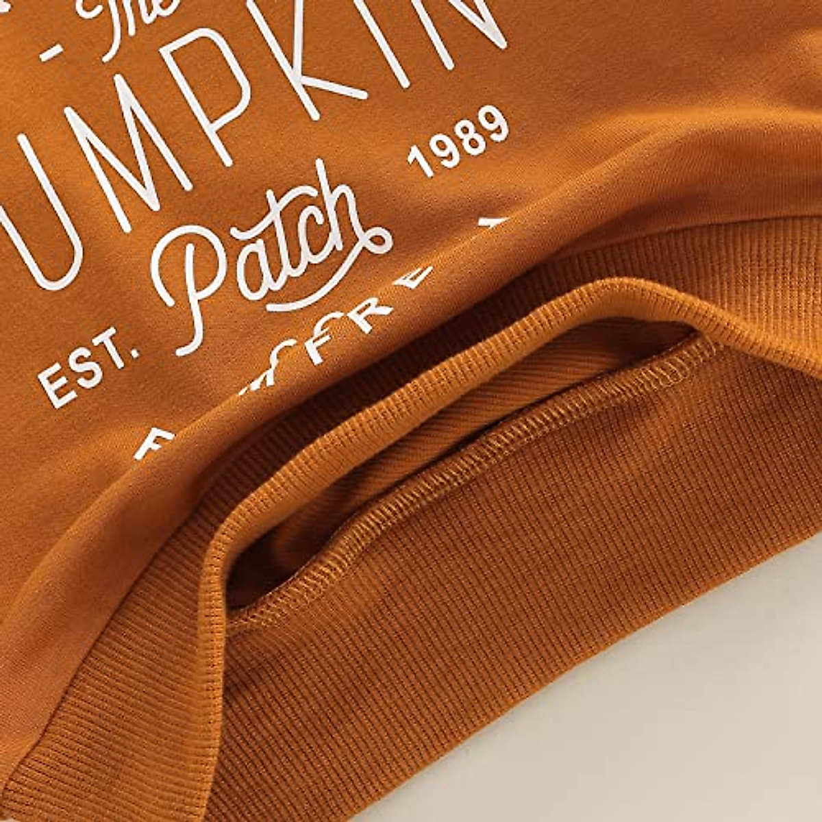 Toddler Baby Girl Boy Halloween Outfit Pumpkin Patch Crewneck Sweatshirt Pullover Sweater Fall Halloween Clothes (Hand Picked The Pumpkin Patch-Brown,6-12 Months)