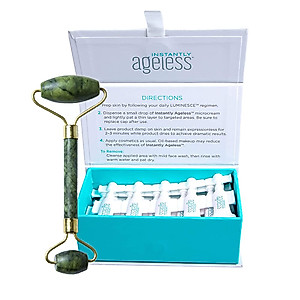 Instantly Ageless Facelift in A Box - Instant Eye Bag Remover Puffiness -1 Box of 25 Vials with Free Quest Skincare Jade Roller for Face- Instant Under Eye Bags Remover - Instant Wrinkle Remover