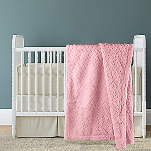 Baby Blanket Flannel, Cozy Throw Blankets for Newborn Infant and Toddler, Super Soft and Warm Receiving Baby Blanket for Crib Stroller (Pink 25 * 32")