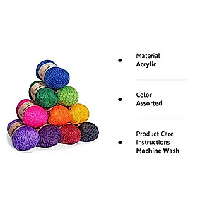 Magenta Textiles Metallic Sparkle Yarn (#1 Superfine) | 10x40g Acrylic Skeins - 2,840 Yards of Multicolor Glitter Yarn with Metallic Flecks for Crocheting | Fingering/Sock Glitter Yarn