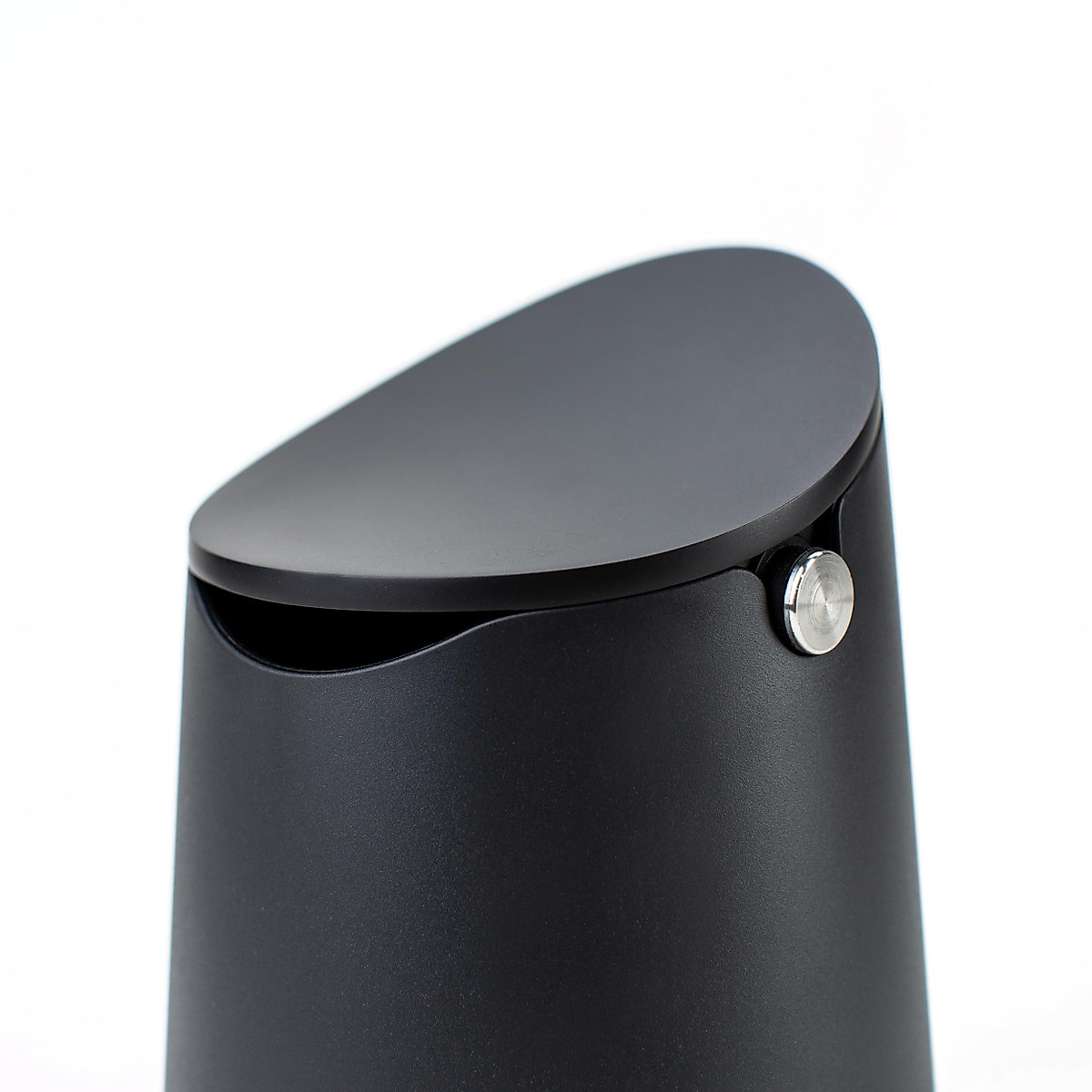The Arc Knock Box | Holds 12-16 pucks | Elegant Design | Crema Coffee Products (Black Plastic Lid)