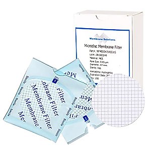 MCE Gridded Membrane Filter, Membrane Solutions Mixed Cellulose Esters Membrane Filter, Sterile Individual Pack Membrane Disc Filter, Diameter: 47 mm, Pore Size: 0.45 um, 100/Pk