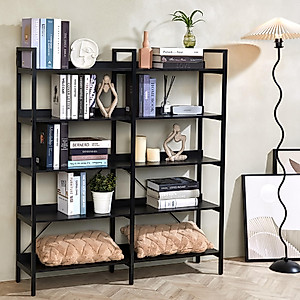 Netstar Book Shelf, 5 Tier Bookcase, 41.24'' Book Case Tall Bookshelf for Books, Display Shelves Shelf Storage Organizer, 5 Open Book Shelves, Corner Storage Shelve for Home Office, Living Room