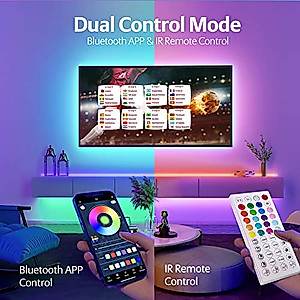 KEELIXIN 65.6ft LED Lights for Bedroom,LED Strip Light,Music Sync,LED Light Strip,RGB LED Strip Lights with APP & Remote Control,Luces LED para Cuarto,Bluetooth LED Lights for Room,Home Decoration
