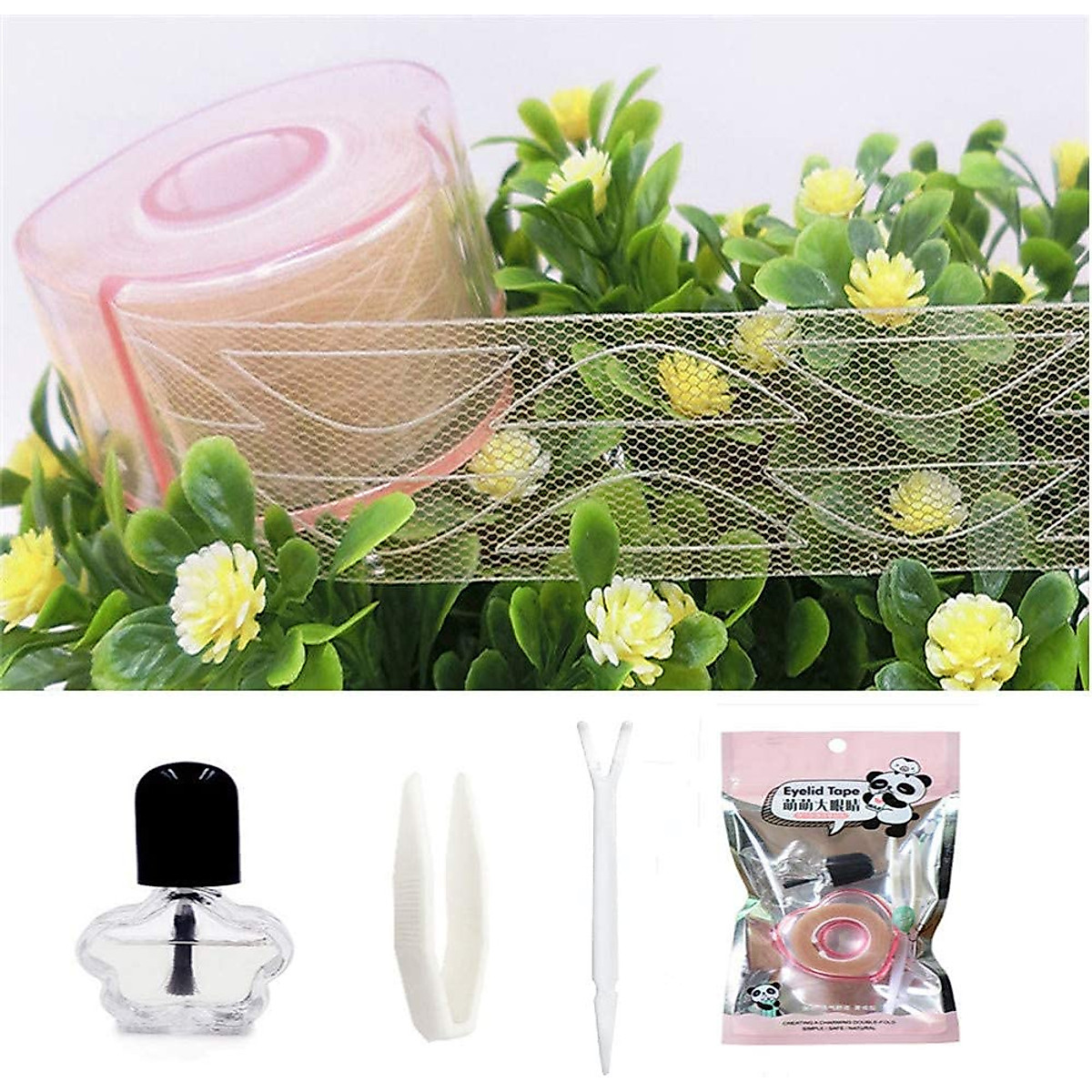 sheng'hang 200pair (400pcs) Non Sticky By a Box Makeup Breathable Lace Eyelid Tape - Big Eye Decoration Invisible Double Fold Eyelid Shadow Sticker Perfect for Hooded Droopy Uneven Mono-eyelids (B)