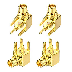 Superbat MMCX Plug Male Connectors MMCX PCB Connectors 4 Pins Earphone Repair/Upgrade Parts Gold-Plated for Shure Earphone Cable Repair Earphone Upgrade Custom IEM (4 pcs)