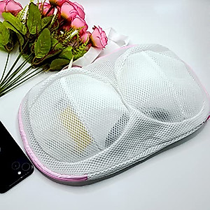6 PCS 10" X 15" Bra Washing Bags for Laundry, Large Bra Laundry Bags for Washing Machine, Fits A-E Cups Anti Deformation Bra Mesh Bag, Lingerie Bags for Washing Delicates (10" X 15" Inch, Grey)