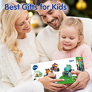 HOLA Toys for 1 + Year Old Boy Gifts, 3 Pack Monster Trucks for Boys Toys for 1 2 + Year Old Boy Girl Gifts, Friction Powered Pull Back Push and Go Toy Cars for Toddler 1-3 Baby Boy Toys 12-18 Months