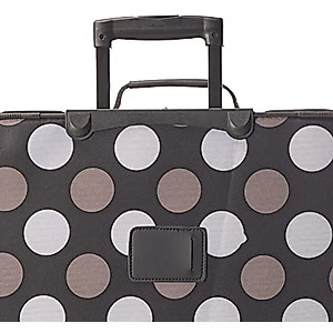 Rockland Escape 4-Piece Softside Upright Luggage Set, Telescoping Handles, Black Dot, (14/19/24/28)