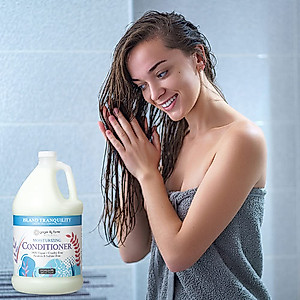 Ginger Lily Farms Botanicals Moisturizing Conditioner for Dry Hair, Island Tranquility, 100% Vegan & Cruelty-Free, Green Tea Lemongrass Scent, 1 Gallon (128 fl oz) Refill