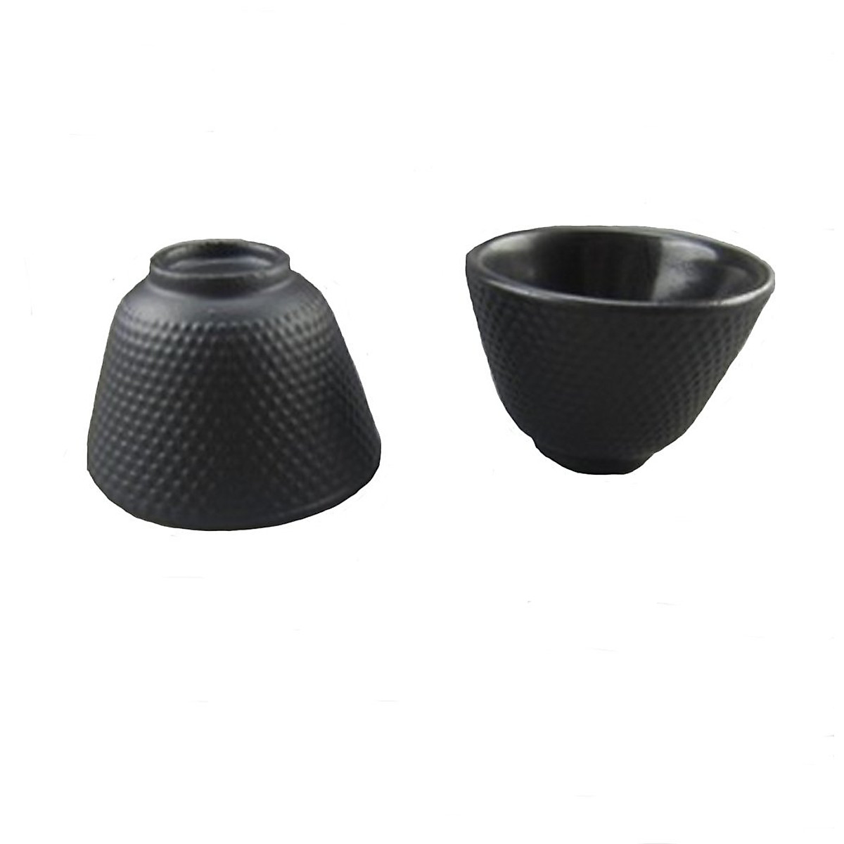 Rluii Japanese Cast Iron Tea Cup Teacup/Black Hobnail （2pcs）