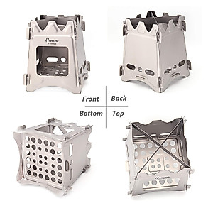 Hamans Titanium Wood Burning Stove, Camping Stove, Foldable Titanium Portable Backpacking Stove for Outdoor Camping Picnic BBQ