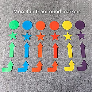 Eco Walker Flat Spot Marker Waterproof Directional Floor Arrow Temporary Direction Sign Anti-Slip Arrow Sign for Floor Carpet Indoor Outdoor Application (Star)