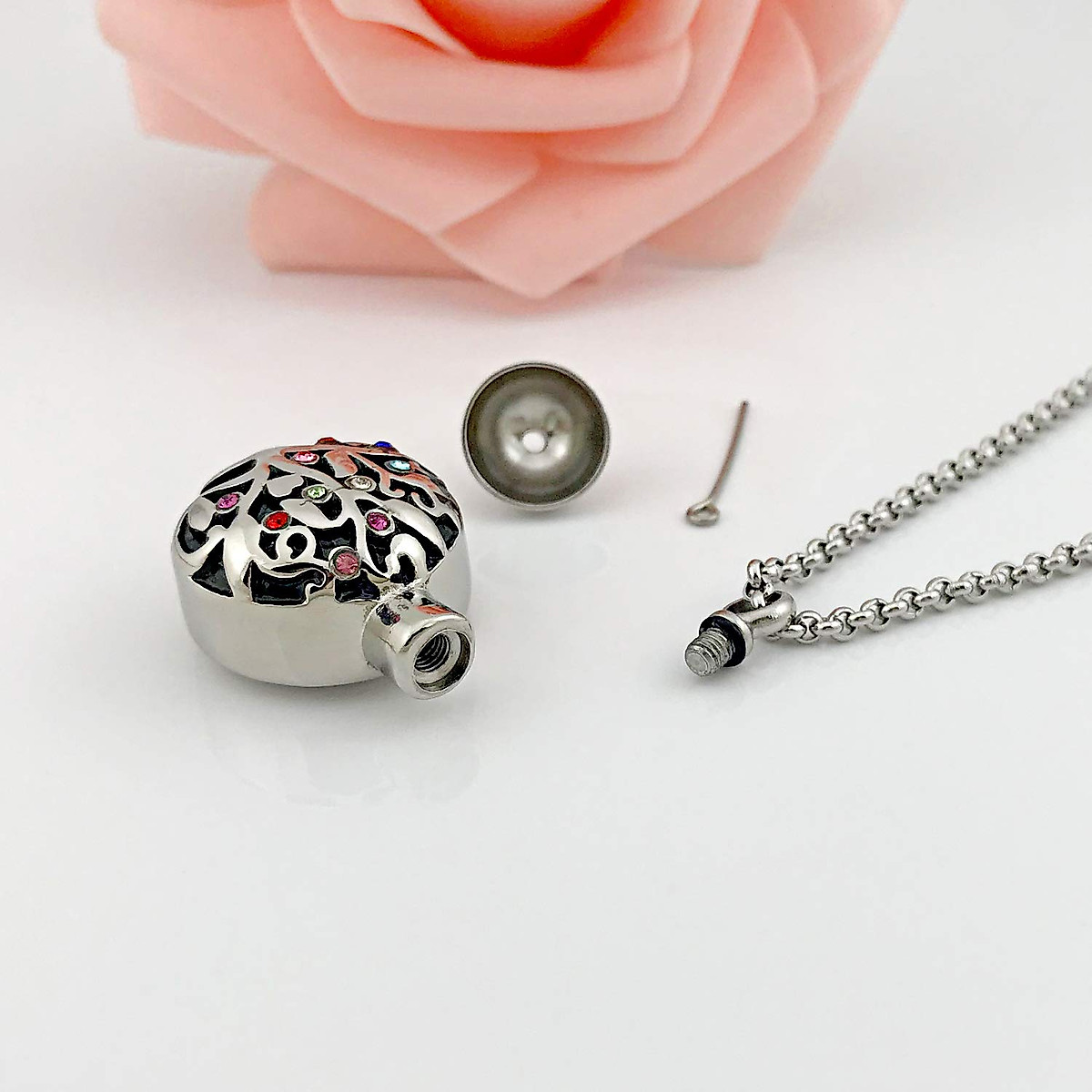 MUERDOU Family Tree of Life Cremation Jewelry I Love You to The Moon and Back Urn Necklaces for Ashes Keepsake Holder Memorial Necklace Pendant