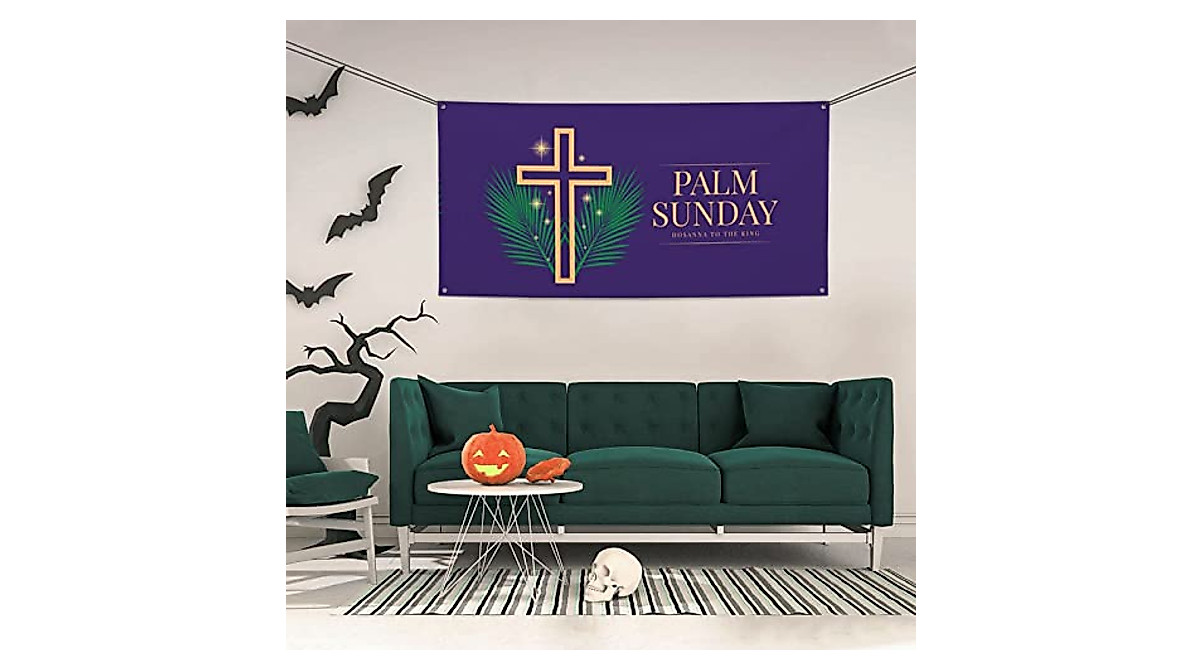 Palm Sunday Yard Banner - Outdoor Backdrop for Spring Celebrations