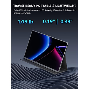 MAGICRAVEN 4K Portable Monitor, 14.5" IPS Laptop Screen, Slim Lightweight 1500:1 Dual USB C HDMI Gaming Display with Speakers, Travel Monitor for PC Phone PS5/4 Xbox Switch
