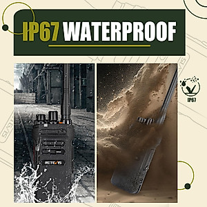 Retevis NR30 Long Range Walkie Talkies, Professional GMRS IP67 Waterproof 2 Way Radios, 2800mAh, Noise Cancelling, for Adult Survival Mountain Emergency Business(2 Pack)
