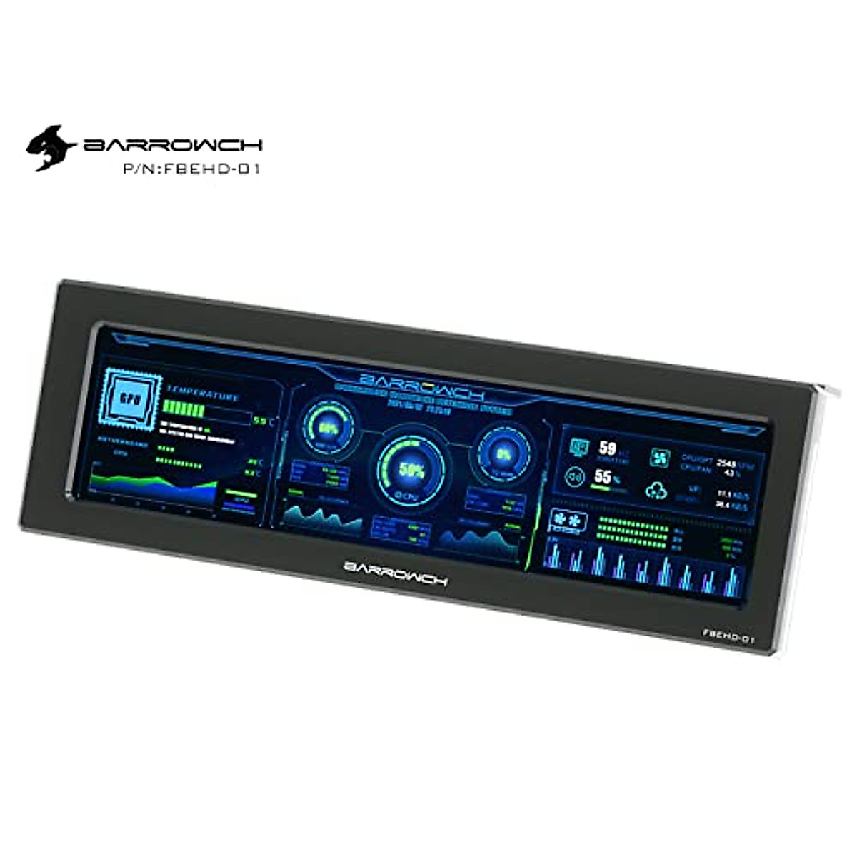 Barrowch External Expansion Display Screen with 8.8 Inches 1920 * 480px Multifunction Synchronous Monitoring Interface (FBEHD-01)