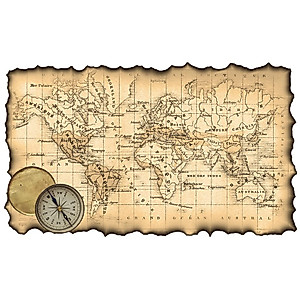 Ancient Map of the World Antique Style Map Travel World Map with Cities in Detail Map Posters for Wall Map Art Geographical Illustration Tourist Travel Cool Wall Art Print Poster 18x12