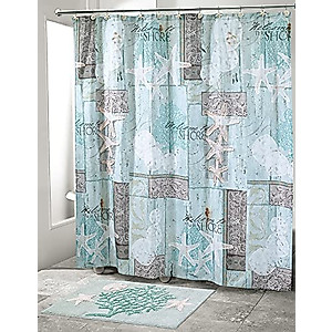 Avanti Linens - Fabric Shower Curtain, Ocean Inspired Bathroom Decor (Beachcomber Collection, 72")