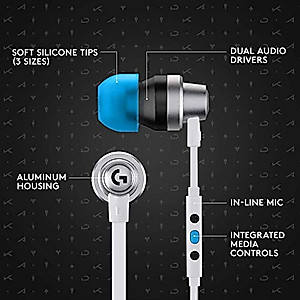 Logitech G333 K/DA Gaming Earphones - in-Line Mic and Controls - Gaming-Grade Dual Drivers - Durable Aluminum Housing - Official League of Legends KDA Gaming Gear
