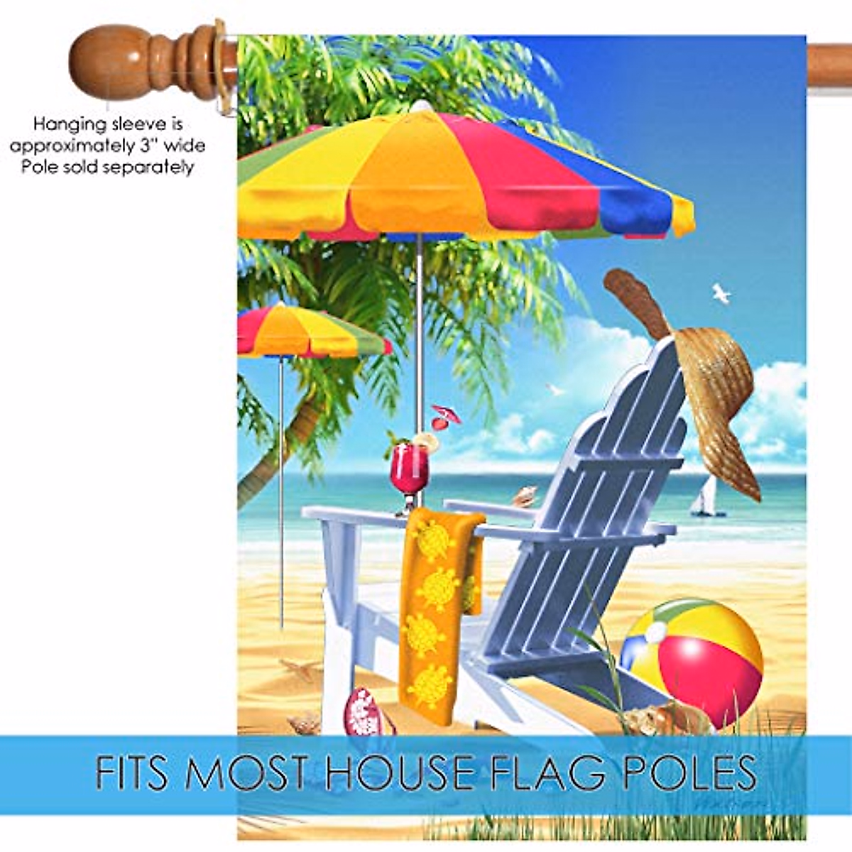 Toland Home Garden 1010402 Fun in the Sun summer Flag 28x40 Inch Double Sided summer Garden Flag for Outdoor House Beach Flag Yard Decoration