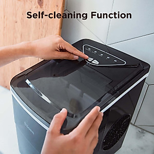 Silonn Ice Maker Countertop - 9 Cubes Ready in 6 Mins, Self-Cleaning Ice Machine with Ice Scoop and Basket, 2 Sizes of Bullet Ice
