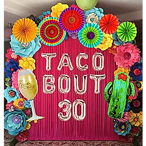 LaVenty 9 PCS Rose Gold Taco Bout 30 Balloons Nacho Average Thirty Balloon Fiesta 30th Birthday Decoration Taco Birthday Party Decoration Taco Party Decor