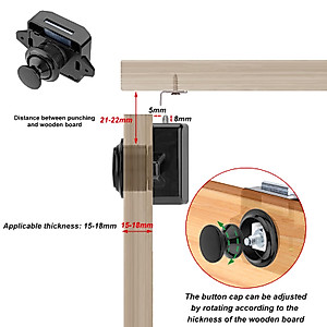 CXQamitao 5 Pack Push Button Latch Cabinet Door Catch Keyless Cupboard Locks for RV Motorhome Camper Caravan Home Yachts,Zinc Alloy&Black