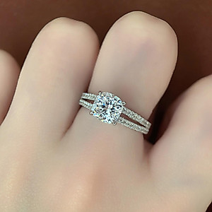 CGSRING 2 Carat Moissanite Engagement Ring Cushion Cut Moissanite Rings Cushion Moissanite Engagement Ring (10)