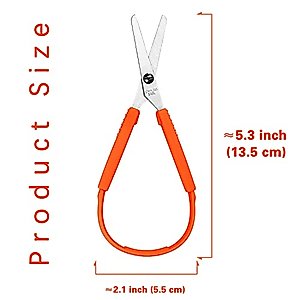 3-Pack Mini Loop Scissors Muitiple Colors Easy-Opening Squeeze Handles Grip Scissors Self-Opening Adaptive Design for Special Needs LDW06211 Blue