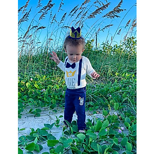 1st Birthday Outfit Boy Mr Onederful Birthday Outfit Baby Boy First Birthday Clothes (White,12-18 Months)