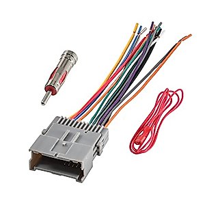 RED WOLF Car Radio Stereo Wiring Harness W/Antenna Adapter Connector Plug Replacement for GM Chevy GMC Suburban Buick Cadillac 2002-2008 Early Model