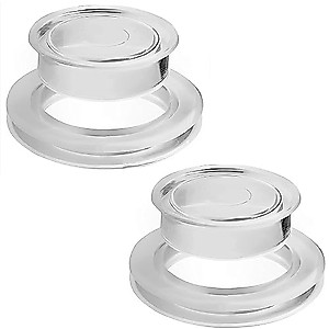 Kecoya 2 Inch Patio Table Umbrella Hole Ring Plug, Outdoor Patio Table Umbrella Hole Ring and Cap Set, Silicone Umbrella Table Hole Insert Cover and Cap Replacement Accessories for Patio Garden Glass Acrylic Yard Table Ring(2 sets transparent)