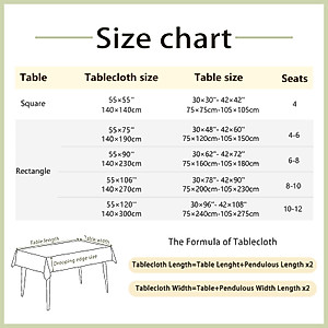 Alsoo Table Cloth Rectangle Table Rustic Waterproof Tablecloth Cotton Linen Wrinkle Free Table Cloths for Parties, Kitchen Dining, Holiday, Christmas, Coffee Lines, 4-6 Seats/55x75 Inches