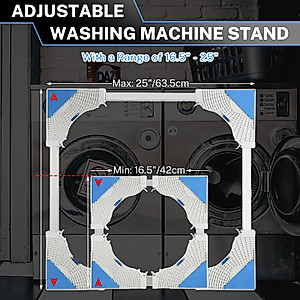 NATGAI Mini Fridge Stand, Adjustable Furniture Dolly Roller Base with 4 Locking Swivel Wheels, Universal Mobile Base Moving Cart for Washing Machine Refrigerator and Dryer (4 Wheels)