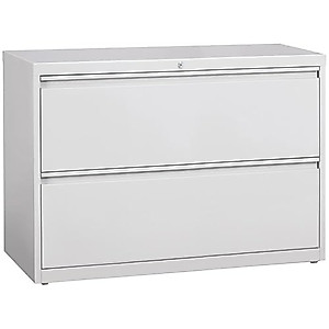 Hirsh 42-in Wide HL8000 Series 2-Drawer Metal Lateral File Cabinet in Light Gray