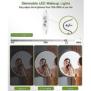 13ft Bendable Vanity Lights for Mirror, LED Makeup Light Strip With Dimmer and Power Supply, Ultra Bright White for Desk & Bathroom, Mirror Not Included