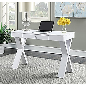 Convenience Concepts Newport 1 Drawer Desk, White
