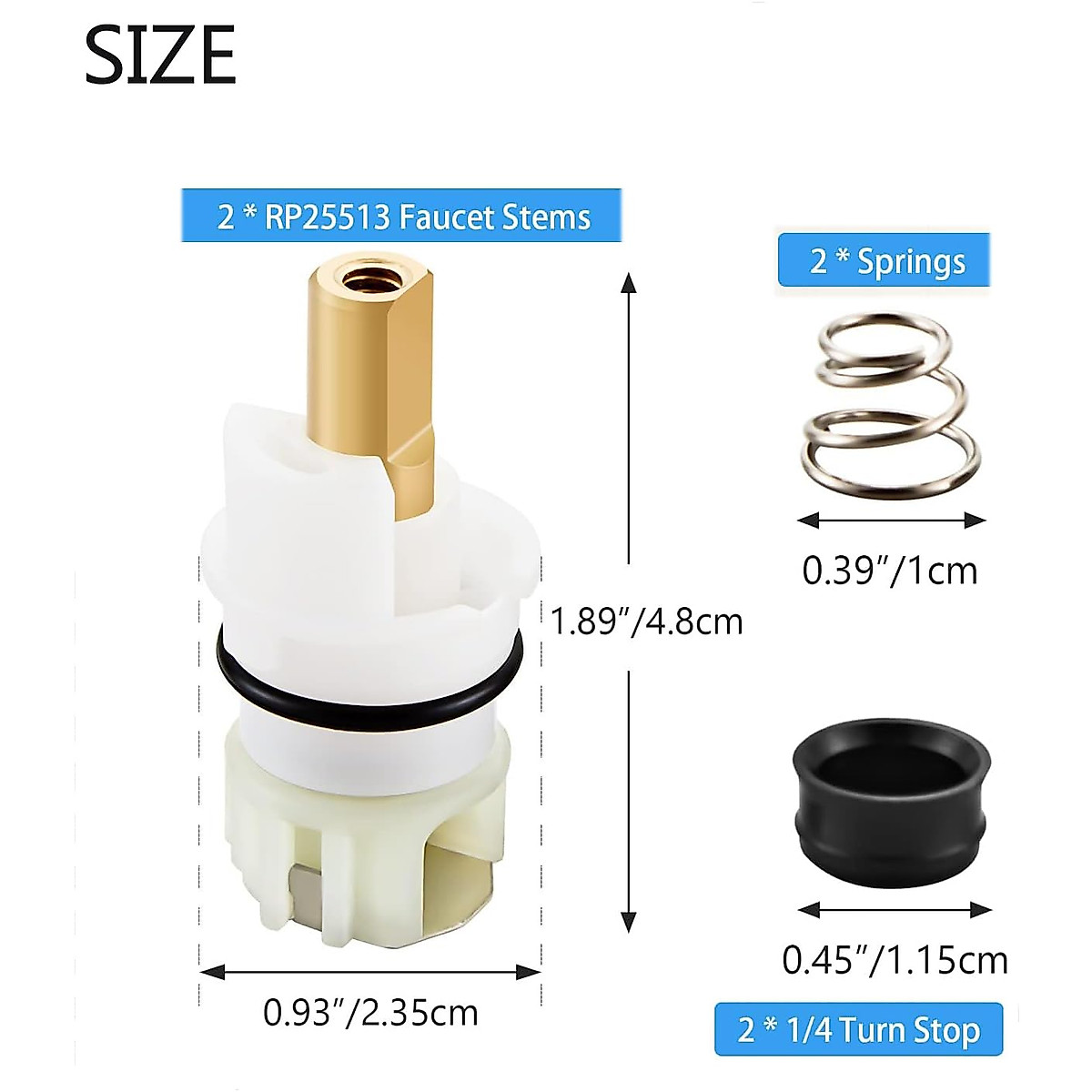RP25513 Faucet Stem Replacement Kit for Compatible with Delta Faucet, with RP4993 Seats and Springs,2 Pack