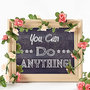 Artificial Flowers, 4 Pcs 32.8 FT Fake Rose Vine, Flower Garland, Hanging Artificial Flowers Greenery Plants for Wedding Birthday Party Decoration Outdoor Hotel Wall Table Bedroom Garden Home Decor