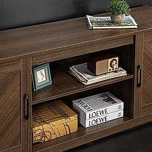 ZINUS Bennett TV Stand for TVs up to 65”, Farmhouse Style Entertainment Center, TV Stand with Storage, Living Room or Bedroom Furniture, Brown