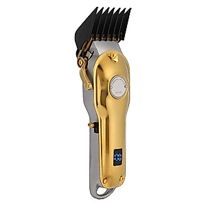 FTVOGUE Professional Electric Hair Clipper Beard Trimmer Hair Cutting Machine Grooming Kit US Plug 100-240V (Gold)