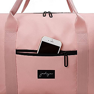Jadyn Lola Travel Bag, Weekender/Overnight Duffel, Gym Tote Bag for Women (Pink Blush)