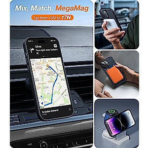 TORRAS 2023 Upgraded MegaMag Shield Designed for iPhone 14 Pro Max Case [Military Grade Drop Tested] [Compatible with MagSafe] for iPhone 14 Pro Max Phone Case [Aramid Fiber Made], Black