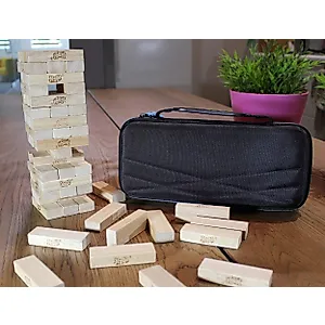 TUDIA EVA Empty Hard Carrying Case Compatible with Jenga Blocks 54 Pieces [Do NOT fit Giant Jenga]/ Wooden Tumbling Tower Game/Stacking Building Blocks [CASE ONLY, Blocks NOT Included]