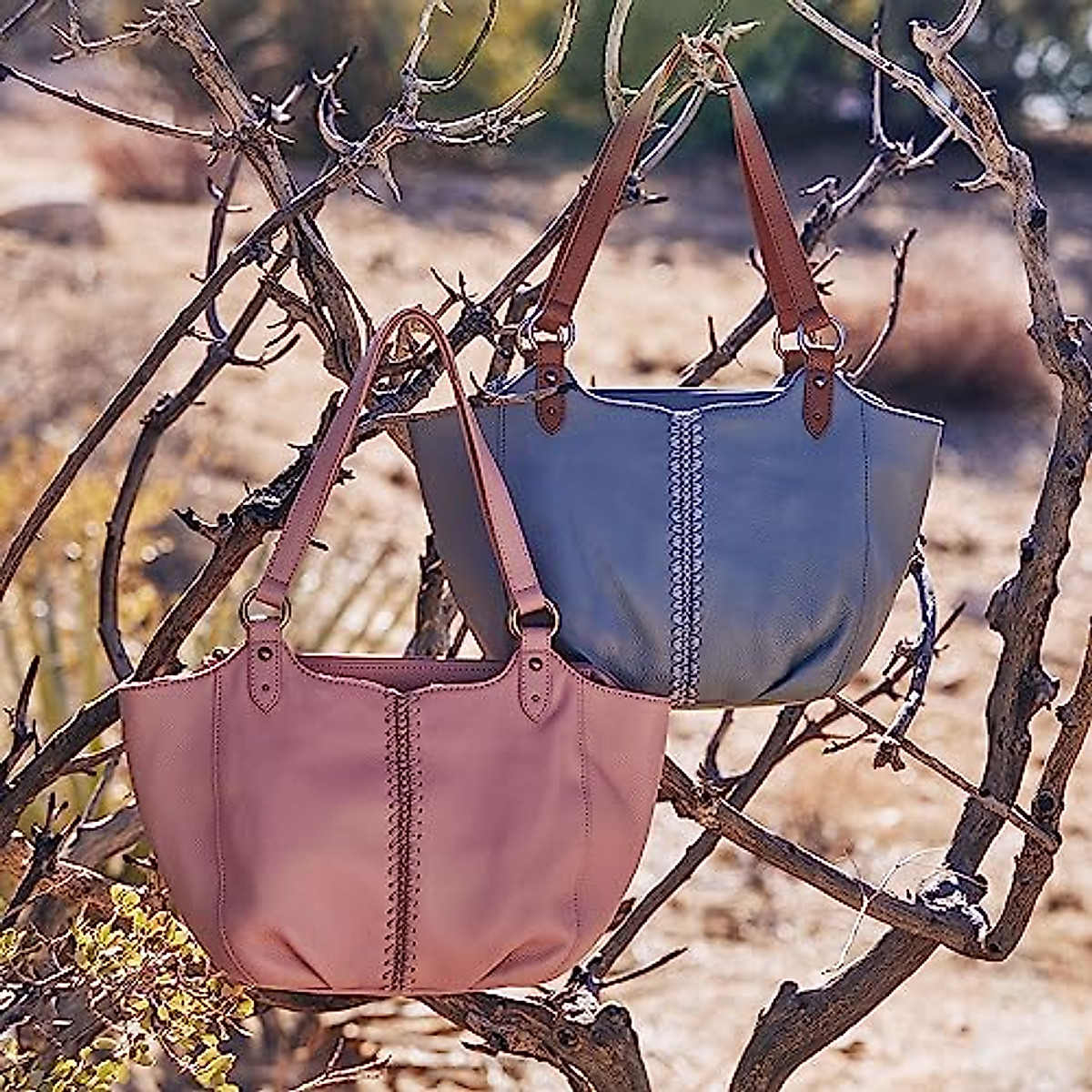 The Sak Womens Bolinas Leather Satchel, Dusty Blue, One Size US