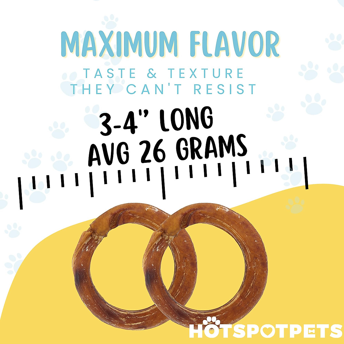hotspot pets Bully Stick Rings for Dogs (10 Pack) - Premium All Natural Long Twisted Beef Pizzle Dog Chew Treats - Grain Free Fully Digestible Rawhide Alternative Thick Chew Circles