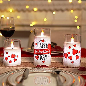 Valentine's Day Candles for Romantic Night, Romantic Candles, Heart Candles, Special Love Gifts for Her, Battery Operated Color Changing Flameless Candles with Remote Control Timer