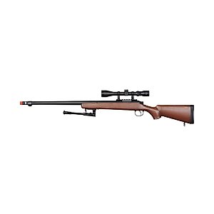 Well MB03 Airsoft Sniper Rifle W/Scope and Bipod - Wood